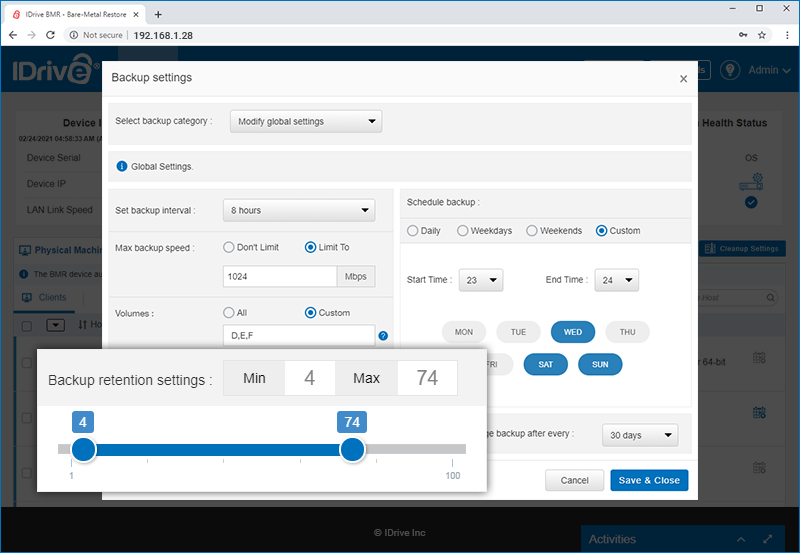 IDrive® BMR best practices for backup and recovery