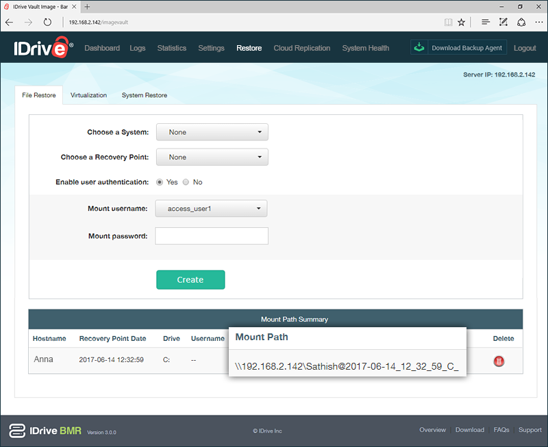 IDrive® BMR - Centralized Web Console