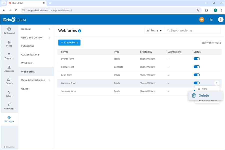 Frequently Asked Questions on IDrive® CRM Software | CRM Settings