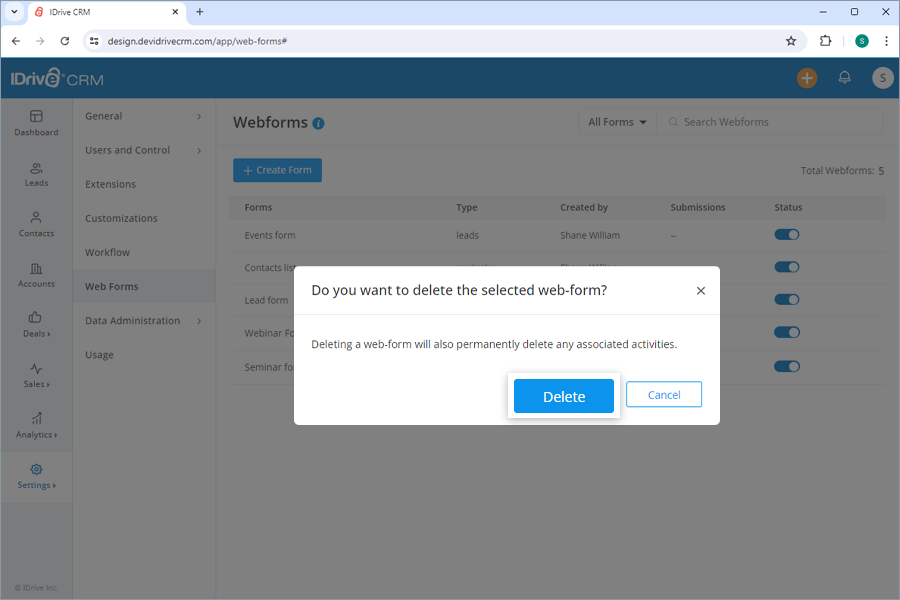 Frequently Asked Questions on IDrive® CRM Software | CRM Settings