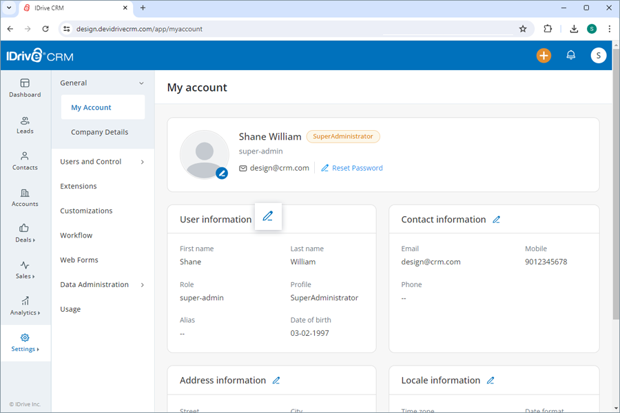 Frequently Asked Questions on IDrive® CRM Software | CRM Settings