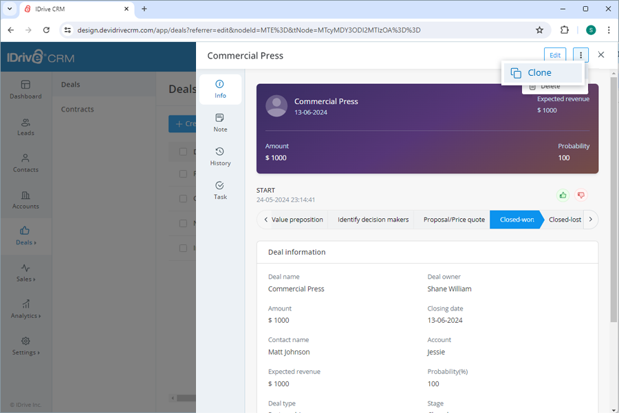 Frequently Asked Questions on IDrive® CRM Software | Deal Management