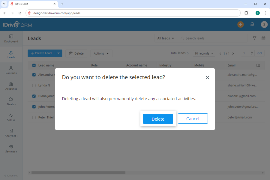 IDrive® CRM Lead Management