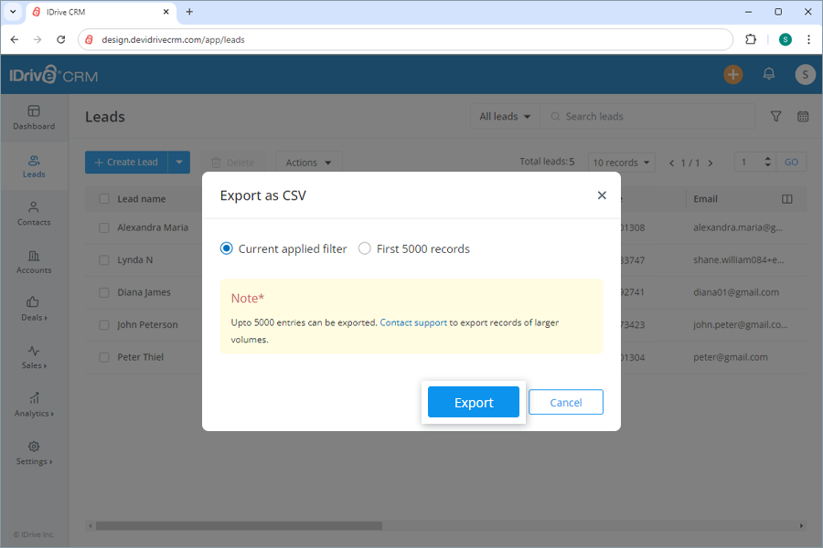 IDrive® CRM Lead Management