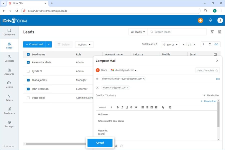 IDrive® CRM Lead Management