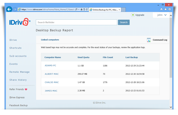 آموزش مدیریت بکاپ گیری Idrive با دسترسی به پانل اینترنتی (زبان اصلی)